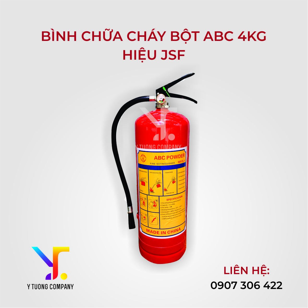Bình Chữa Cháy Bột ABC 4kg hiệu JSF - Thiết Bị PCCC Tự Vương