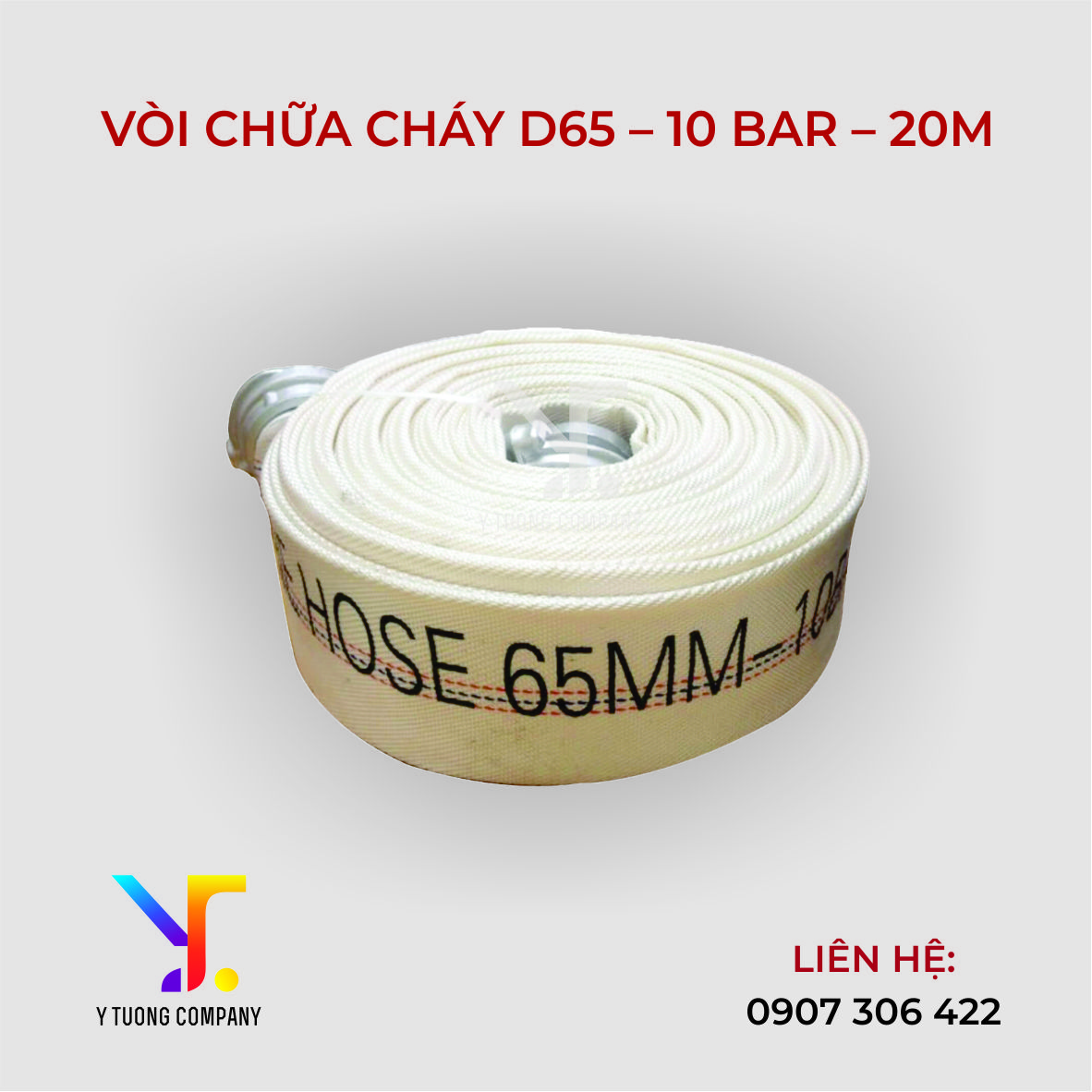 Vòi Chữa Cháy D65 10 bar 20m (Có Khớp Nối) - Thiết Bị PCCC
